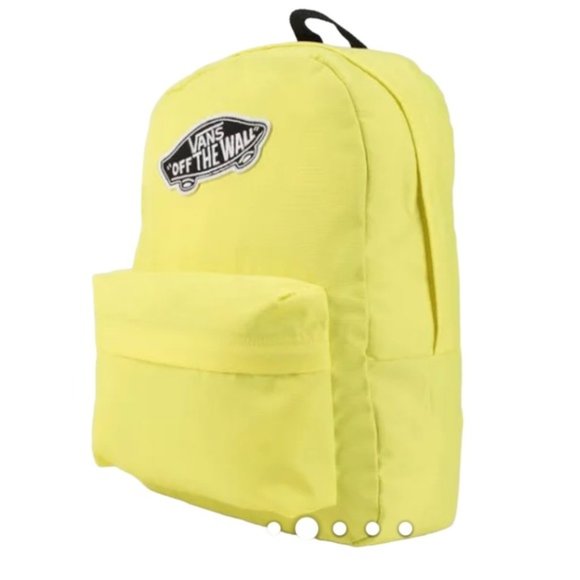 Vans | Bags | School Salevans Realm Backpack Yellow Laptop Bag Logo Zip ...